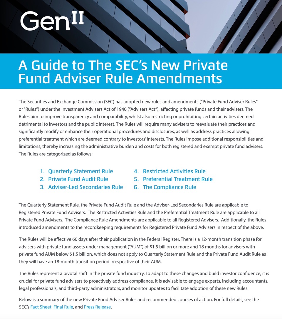A Guide to The SEC’s New Private Fund Adviser Rule Amendments – Force ...